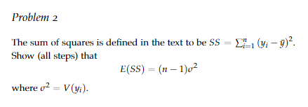 Solved The sum of squares is defined in the text to be | Chegg.com