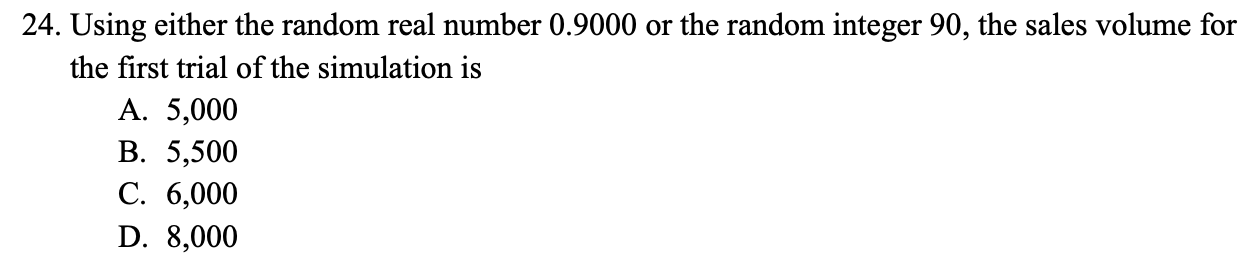 Solved In a simulation of revenue for the coming month, the | Chegg.com