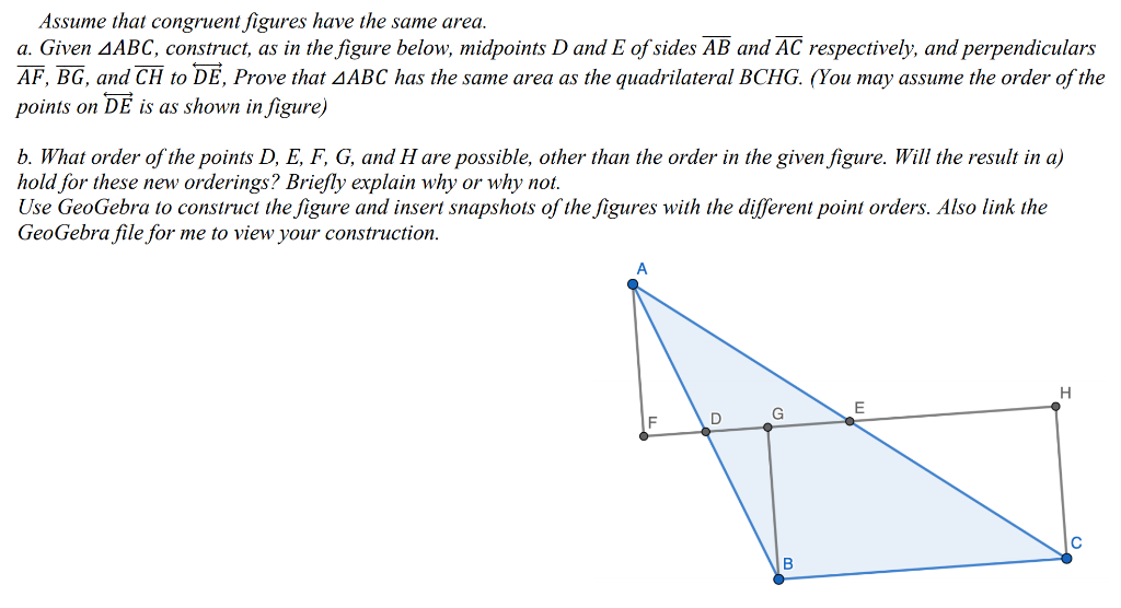 Solved Assume that congruent figures have the same area. a. | Chegg.com