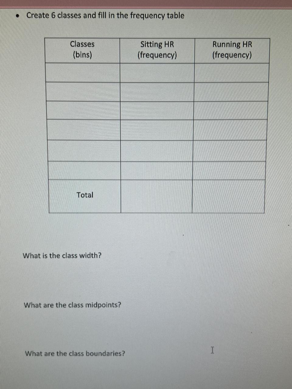 Solved Heart Rate Project Take the pulse rate of your | Chegg.com