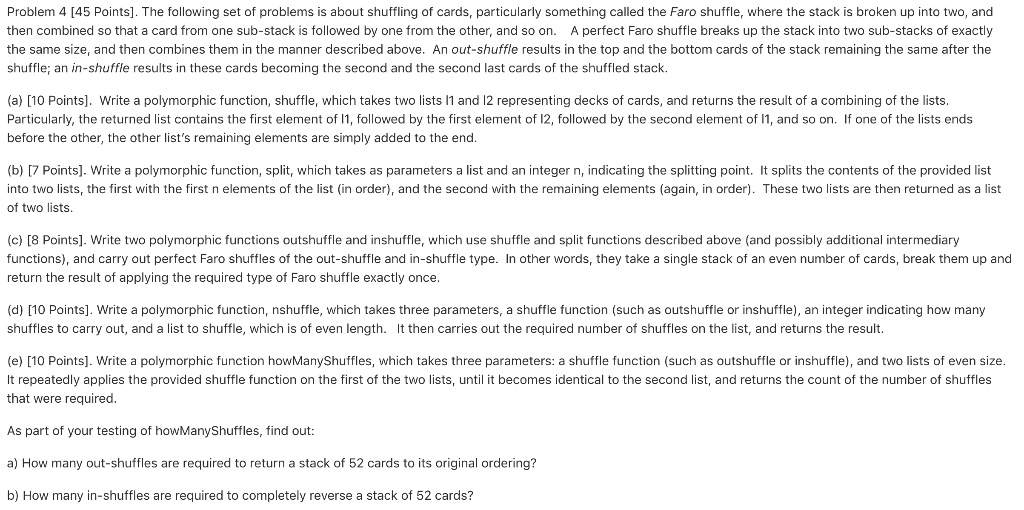 Problem 4 [45 Points]. The following set of problems | Chegg.com