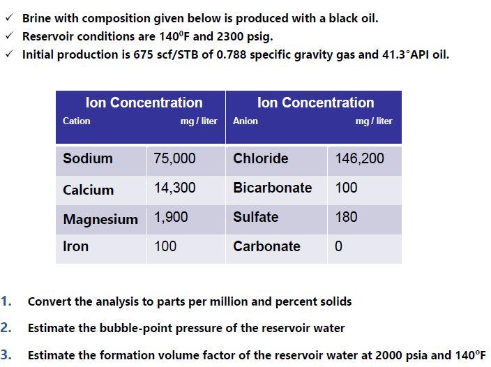 Solved Brine with composition given below is produced with a | Chegg.com