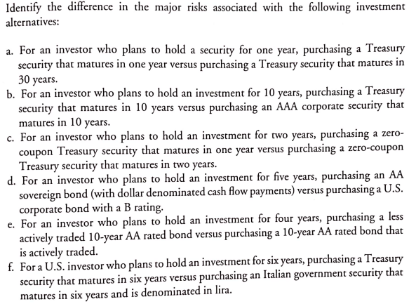 Solved Identify the difference in the major risks associated | Chegg.com