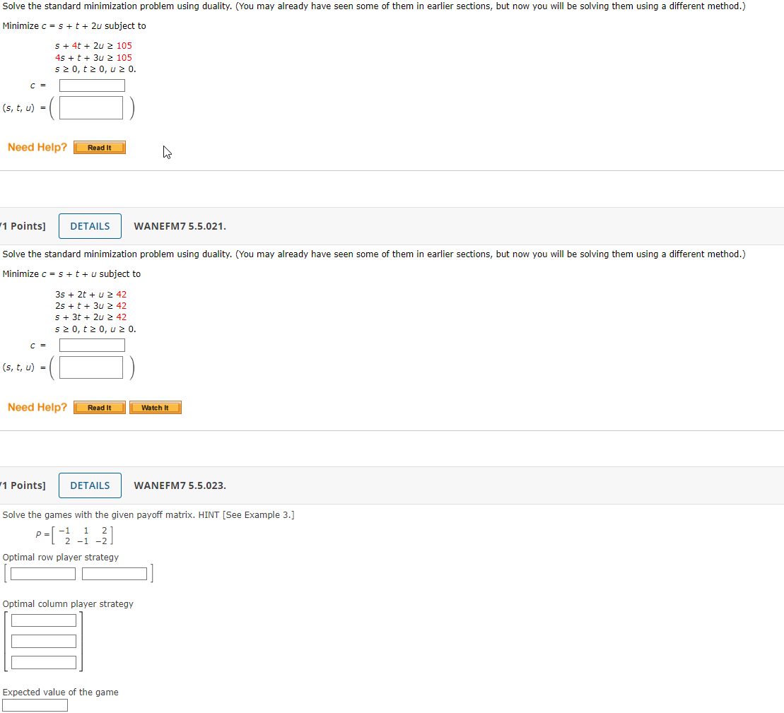 Solved Solve The Standard Minimization Problem Using