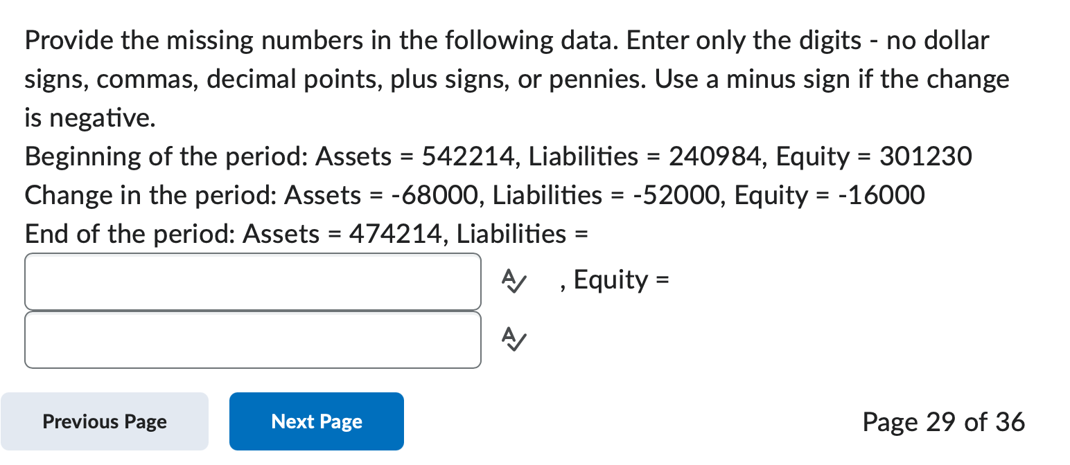 Solved Provide the missing numbers in the following data. | Chegg.com