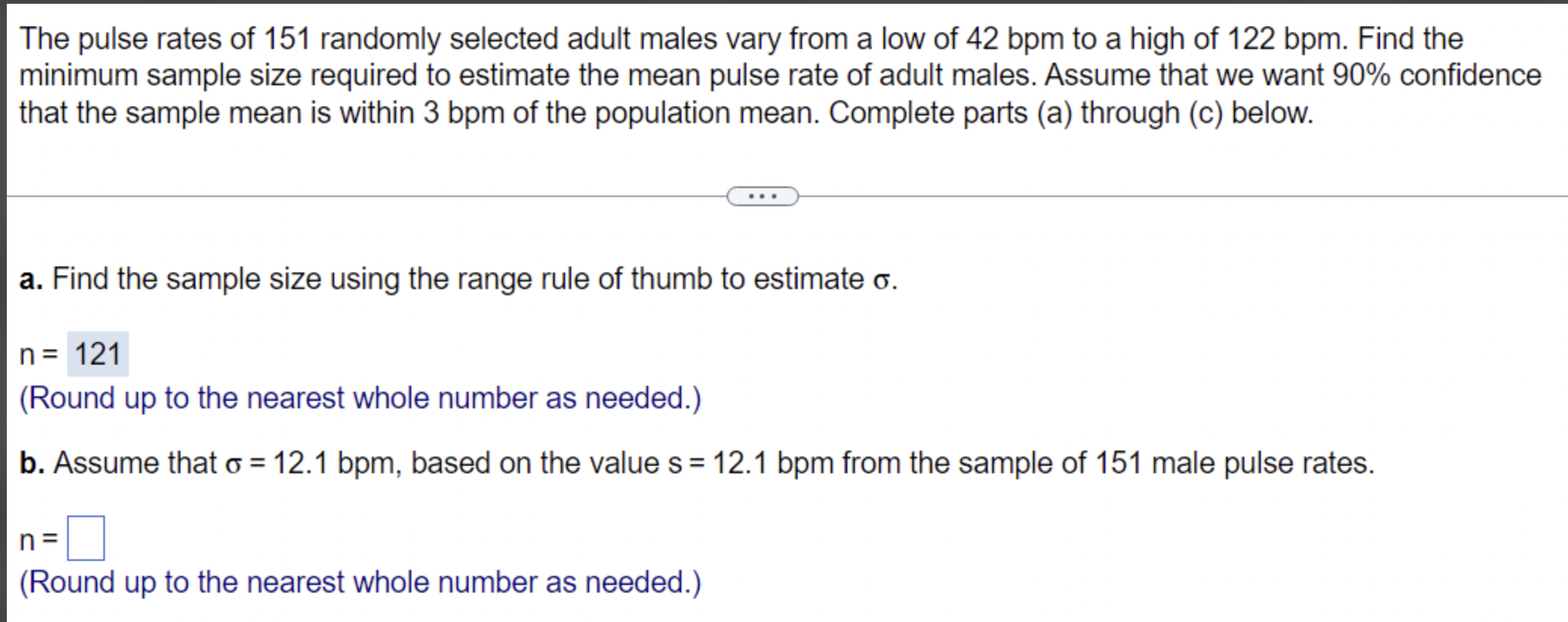 Solved The pulse rates of 151 randomly selected adult males | Chegg.com