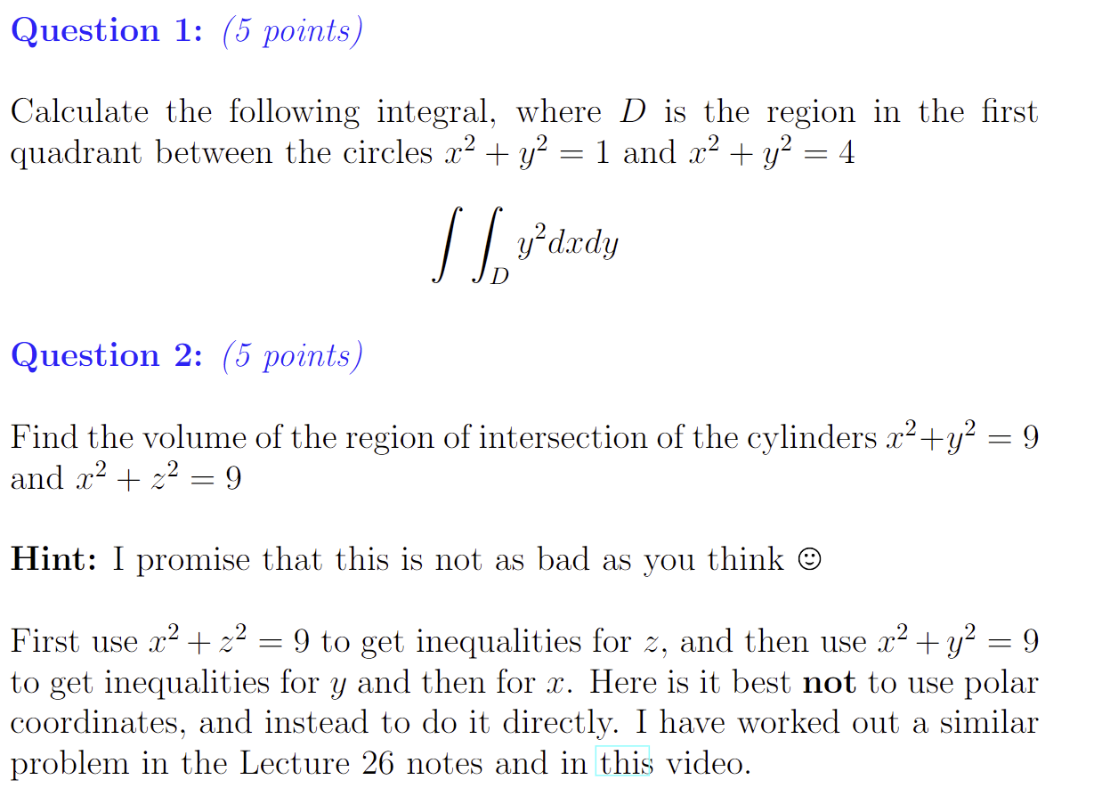 Solved Question 1: (5 points) Calculate the following | Chegg.com