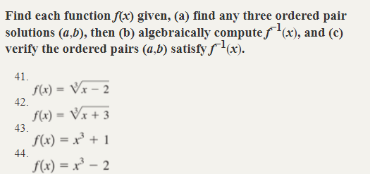 Solved Find each function \\( f(x) \\) given, (a) find any | Chegg.com