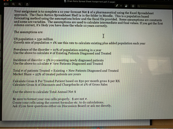 Chain Ratio Spread Sheet Assignment.pdf (1 page) Your | Chegg.com