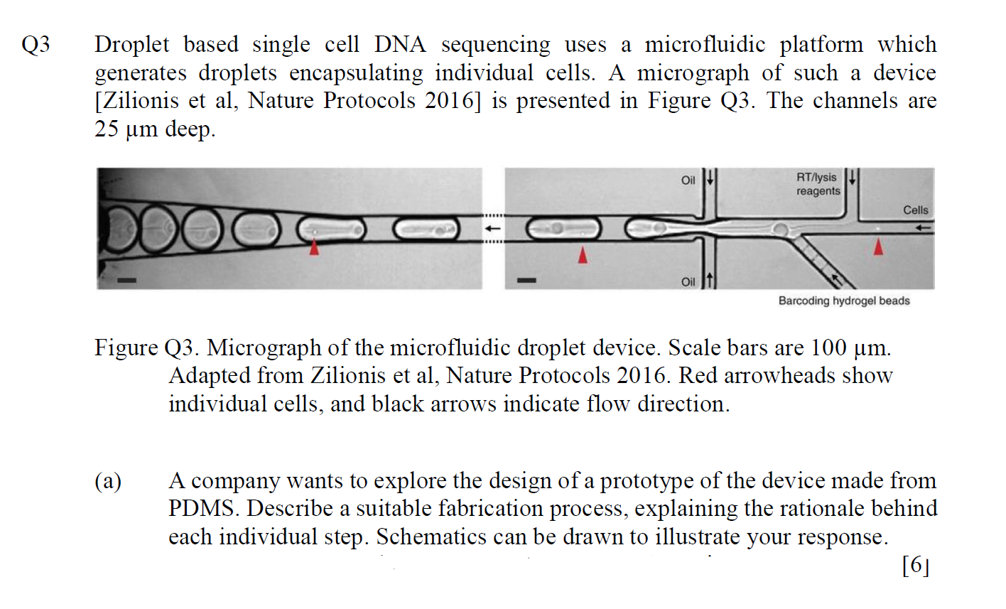 Q3 Droplet based single cell DNA sequencing uses a | Chegg.com