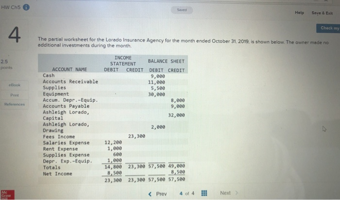 Solved HW Ch5 ) Saved Help Save & Exit Check my The partial | Chegg.com