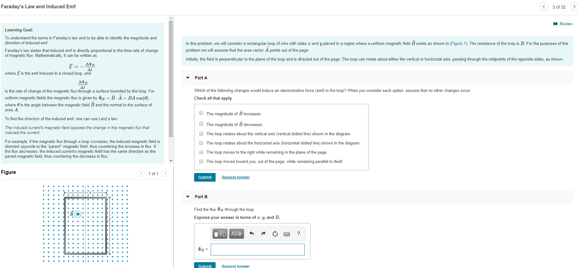Solved Faraday's Law and Induced Emf 3 of 32 n Review | Chegg.com