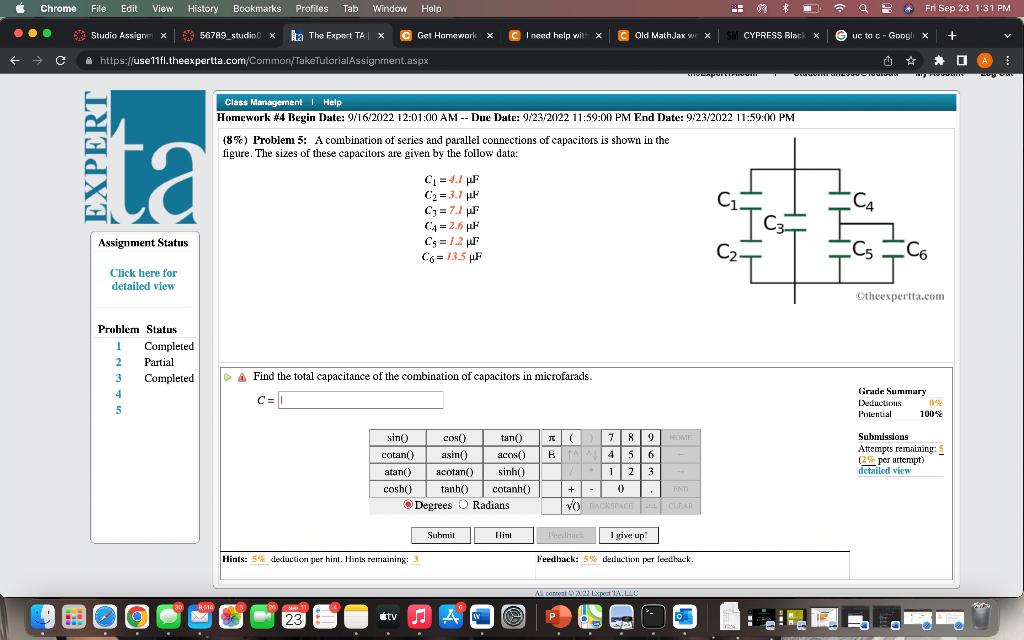 Solved (8\%) Problem 5: A combination of series and parallel | Chegg.com