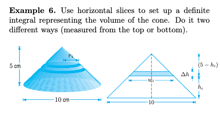Solved Example 6. Use horizontal slices to set up a definite | Chegg.com