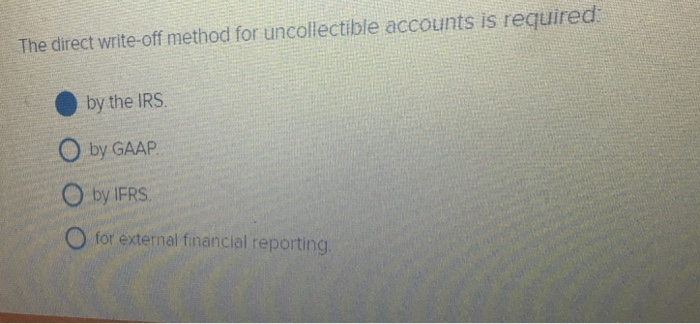 Solved The direct write-off method for uncollectible | Chegg.com
