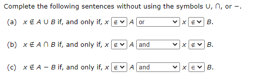 Solved Complete the following sentences without using the | Chegg.com