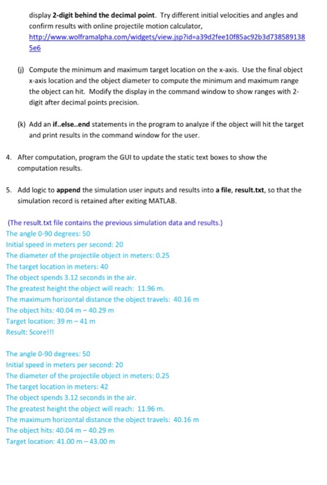 Solved Write a MATLAB Graphical User Interface (GUI) to | Chegg.com