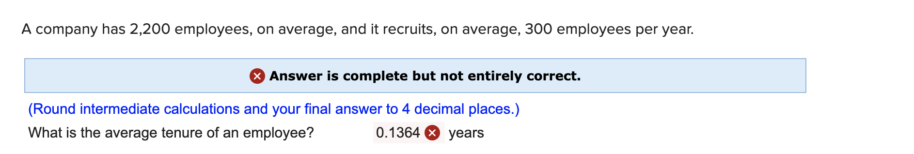 Solved A company has 2,200 employees, on average, and it | Chegg.com