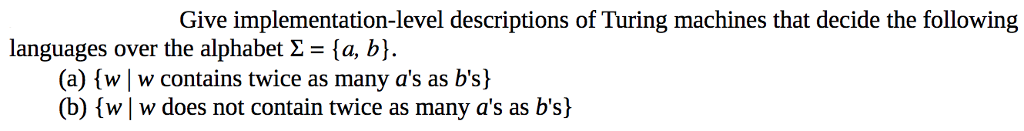 Solved Give implementation-level descriptions of Turing | Chegg.com