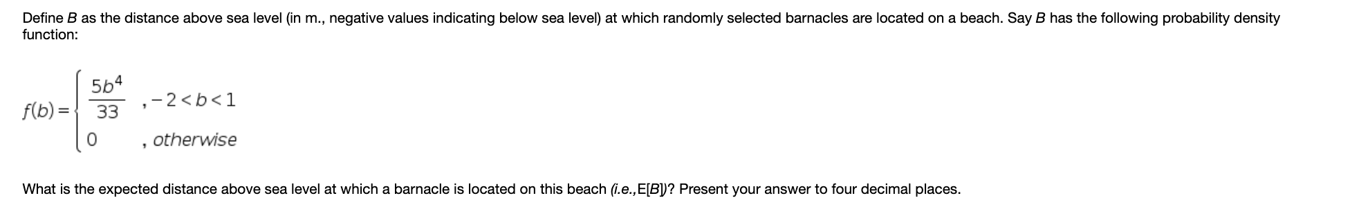 Solved Define B as the distance above sea level (in m., | Chegg.com