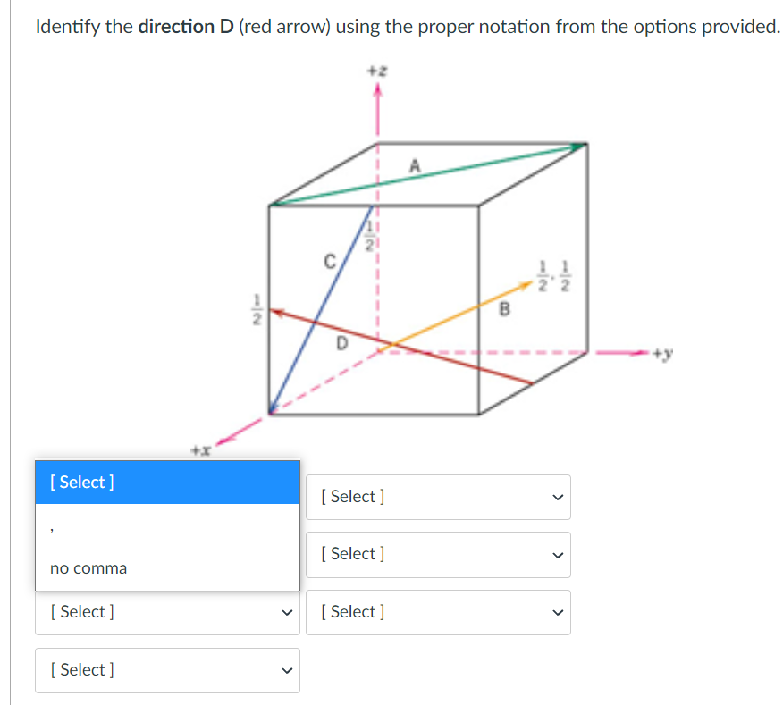 Solved Identify the direction D (red arrow) using the proper | Chegg.com