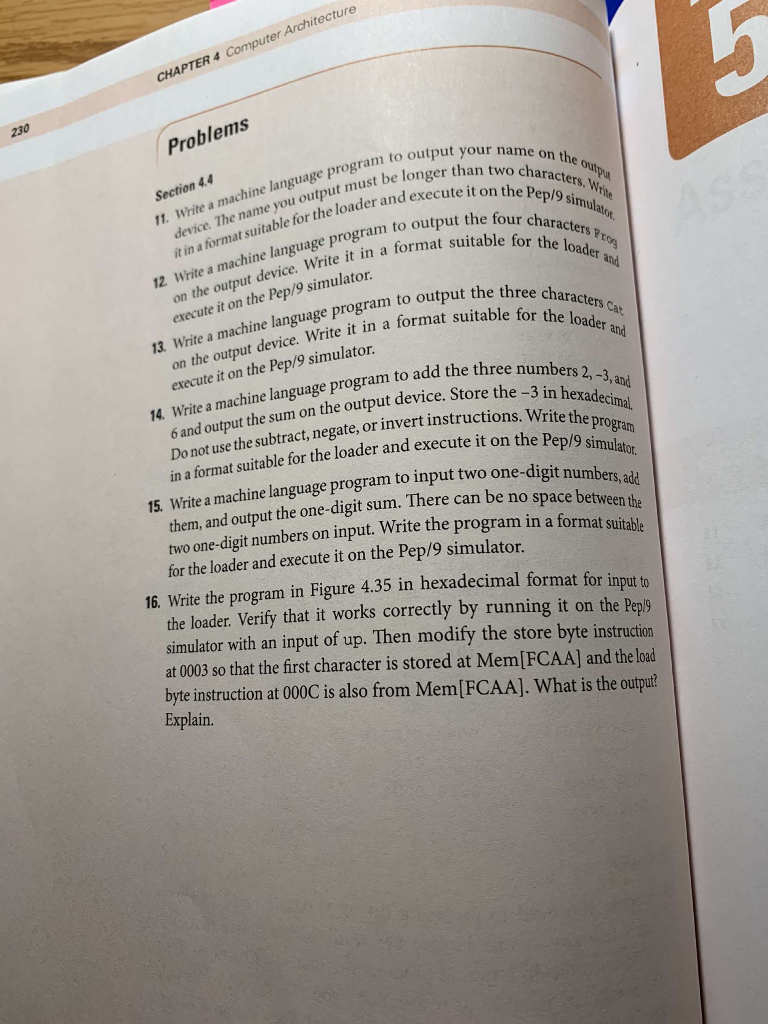 11. Write a machine language program to output your | Chegg.com