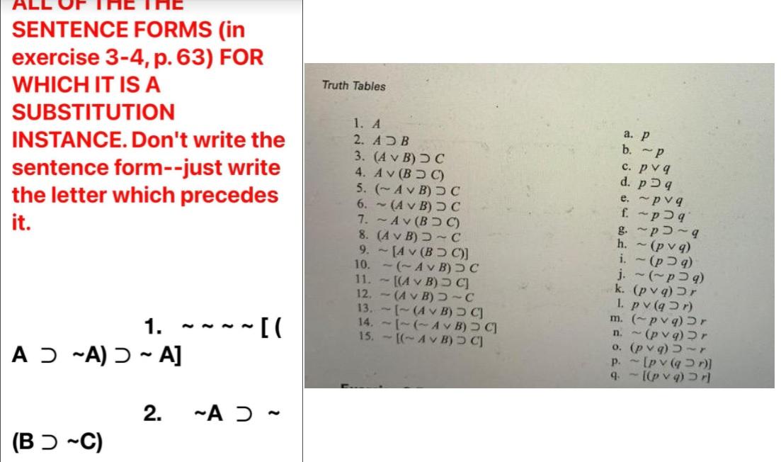Solved For each of the two sentences above, list all of | Chegg.com