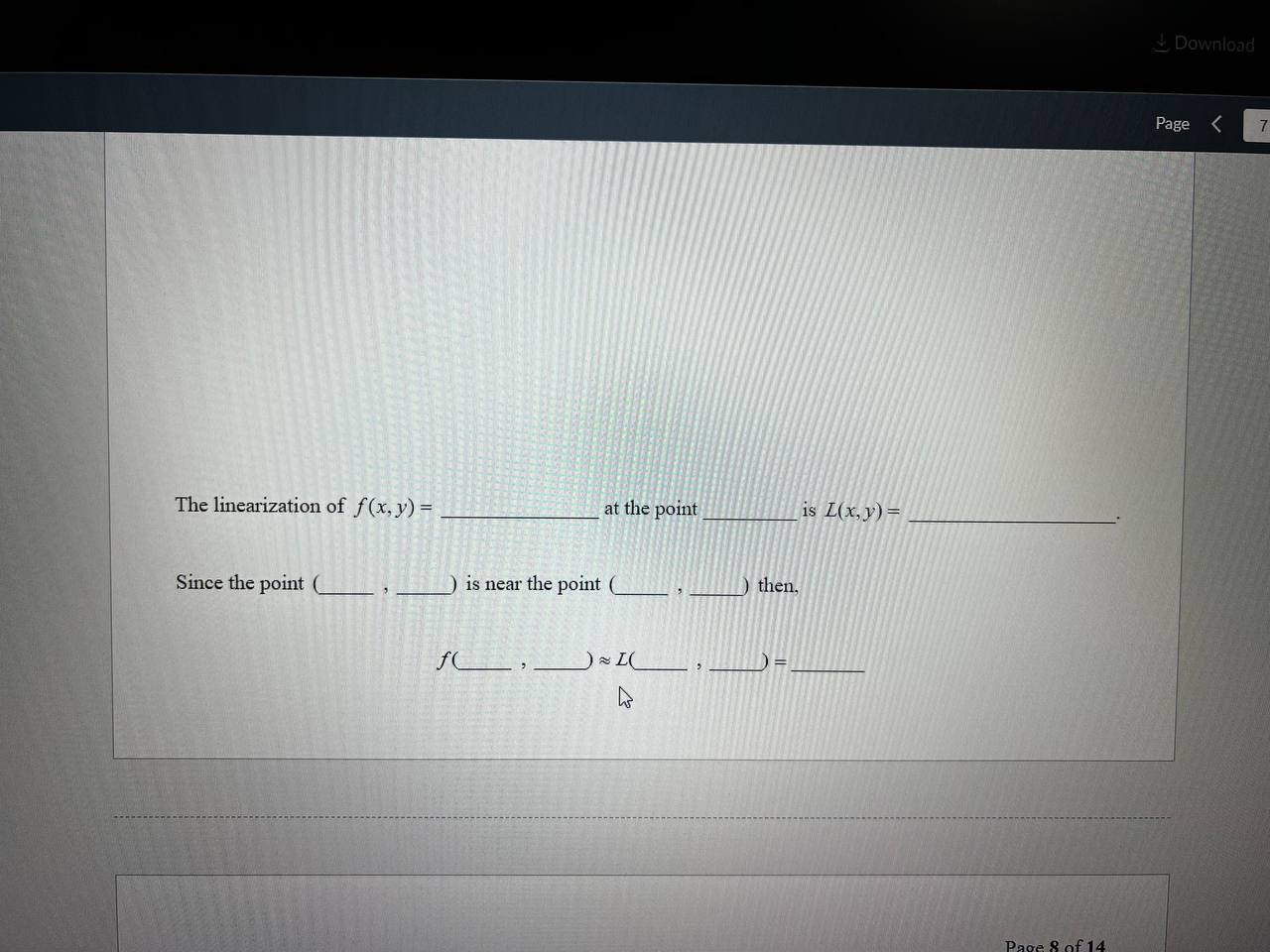 Solved 6 [6 Pts] Find The Linearization L X Y Of The