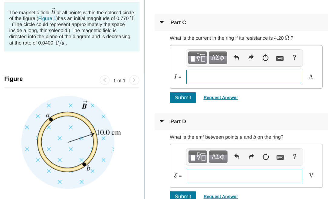 Solved Part A The magnetic field B at all points within the | Chegg.com