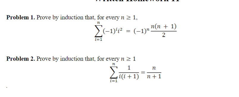 Solved Problem 1. Prove by induction that, for every | Chegg.com Solved Problem 1. Prove by induction that, for every | Chegg.com