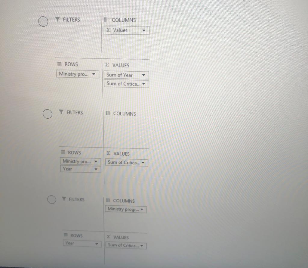 Solved (2) FLTERS III COLUMNS Year \begin{tabular}{|l|l|} | Chegg.com