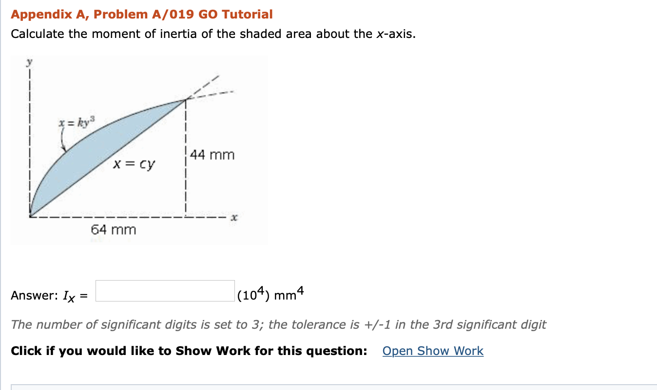 Solved Appendix A, Problem A/019 GO Tutorial Calculate the | Chegg.com