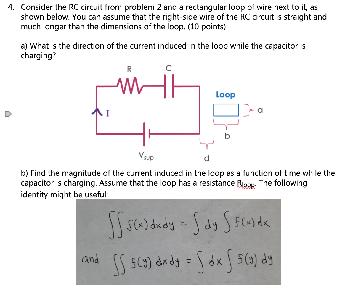 Solved Consider the RC circuit from problem 2 and a | Chegg.com