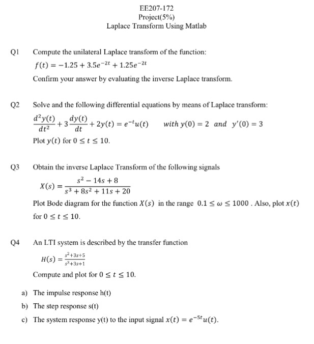 Solved Can you solve the following questions using MATLAP ? | Chegg.com