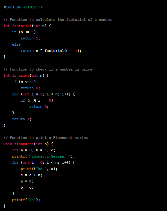 Solved \#include // Function to calculate the factorial of | Chegg.com