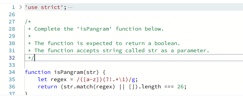 Solved 1 > 'use strict'; 26 27 /* 28 * Complete the | Chegg.com