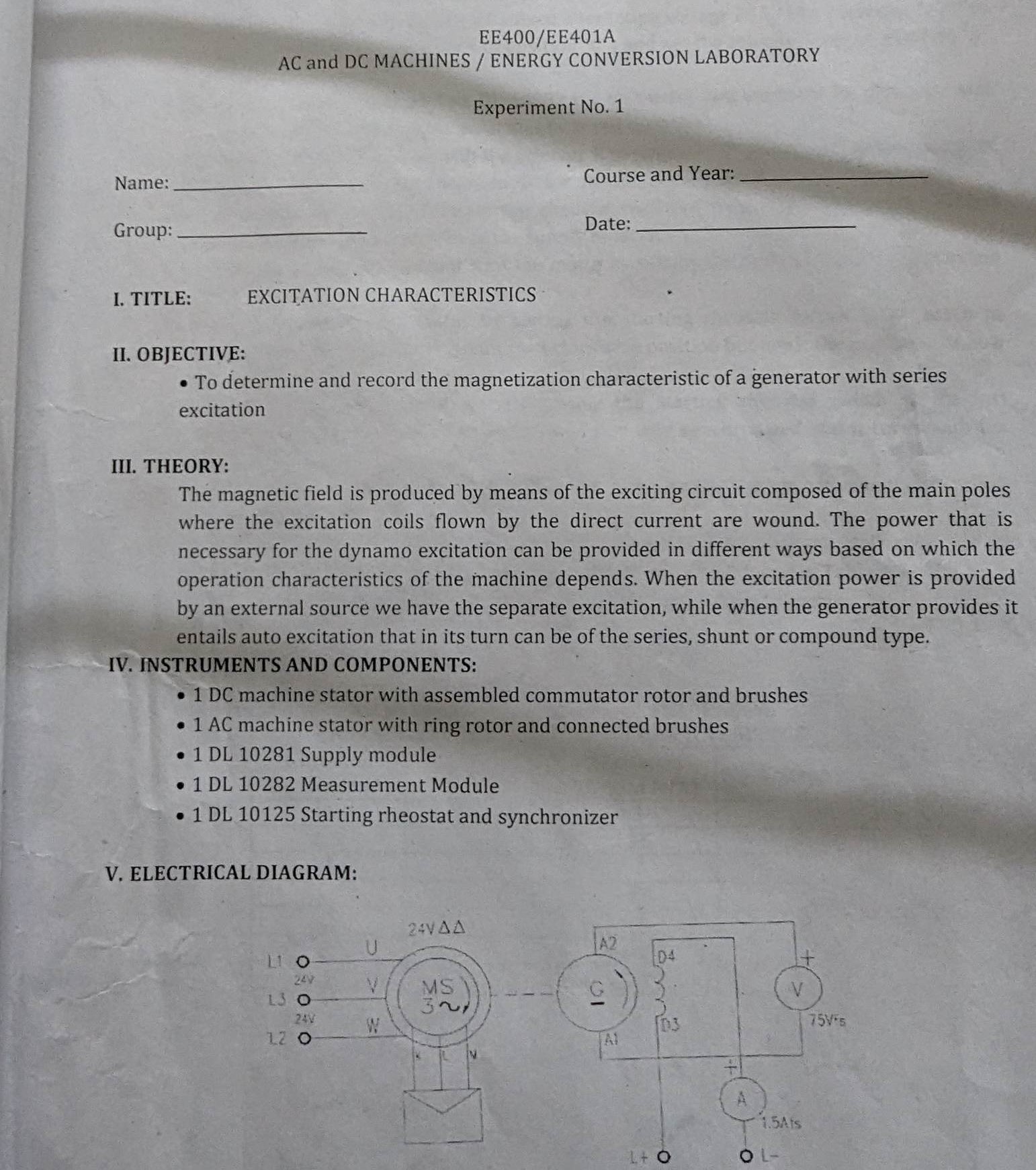 II. OBJECTIVE: - To determine and record the | Chegg.com
