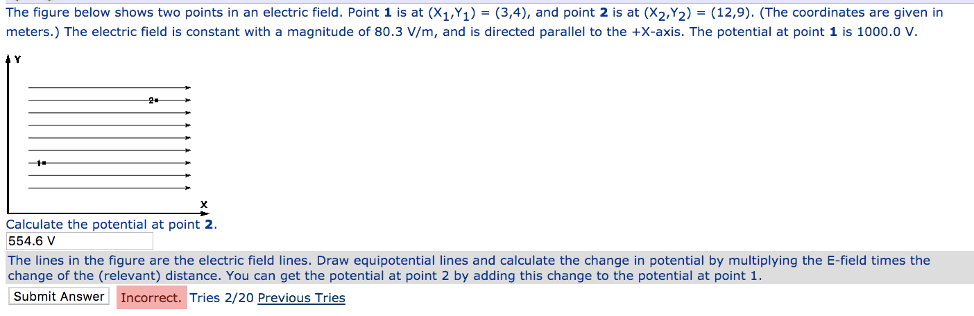 Solved The figure below shows two points in an electric | Chegg.com
