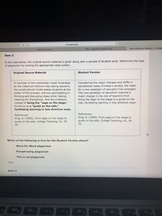 Solved Item 3 In the case below, the original source | Chegg.com