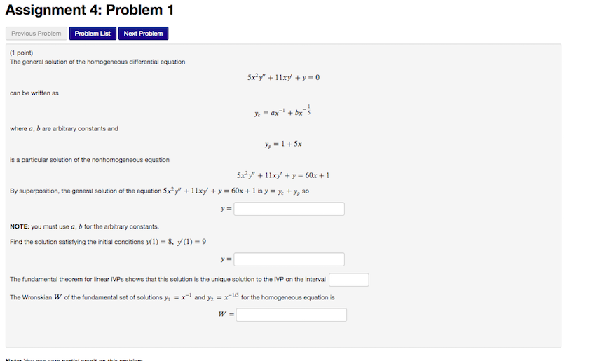 Solved Assignment 4: Problem 1 Previous Problem Problem List | Chegg.com