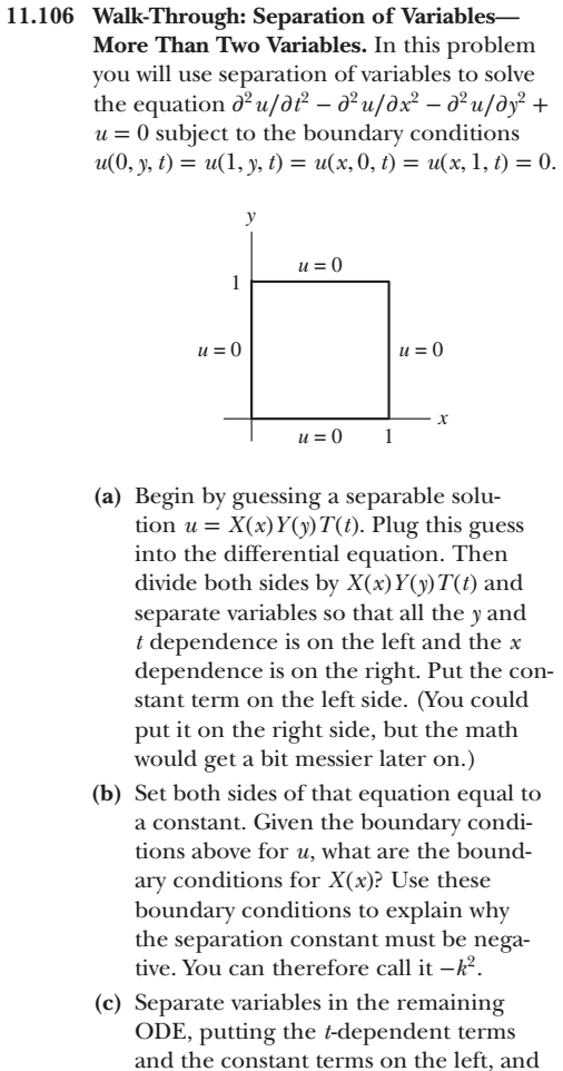 Solved 11.106 Walk-Through: Separation of Variables- More | Chegg.com