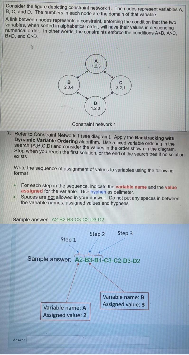 Consider the figure depicting constraint network 1 . | Chegg.com