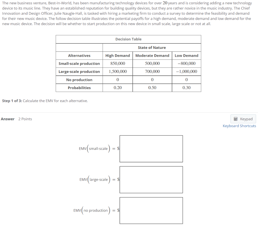 Solved The new business venture, Best-In-World, has been | Chegg.com