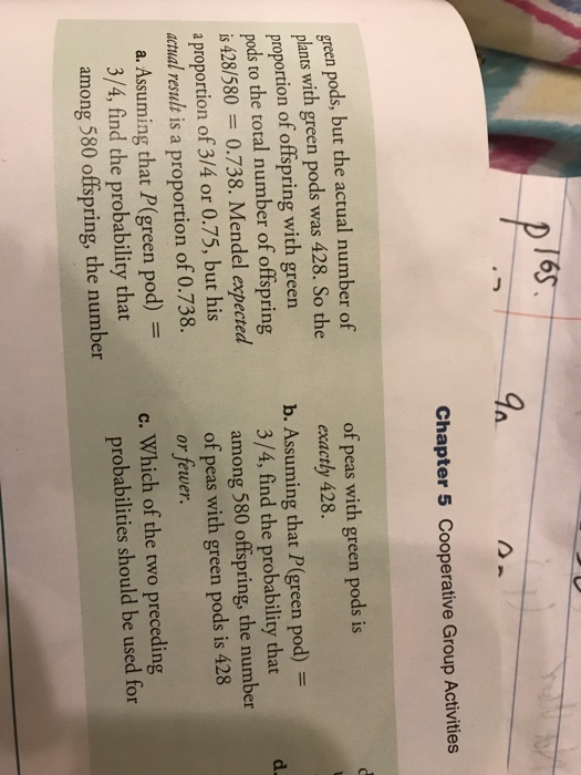 Solved 65 Chapter 5 Cooperative Group Activities gren pods, | Chegg.com
