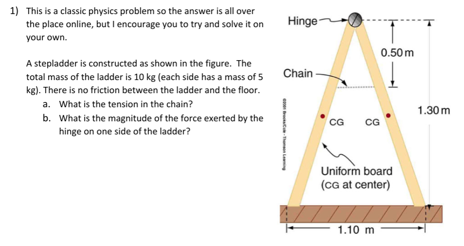 Solved A stepladder is constructed as shown in the figure. | Chegg.com