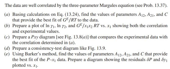 Solved Following are VLE data for the system | Chegg.com