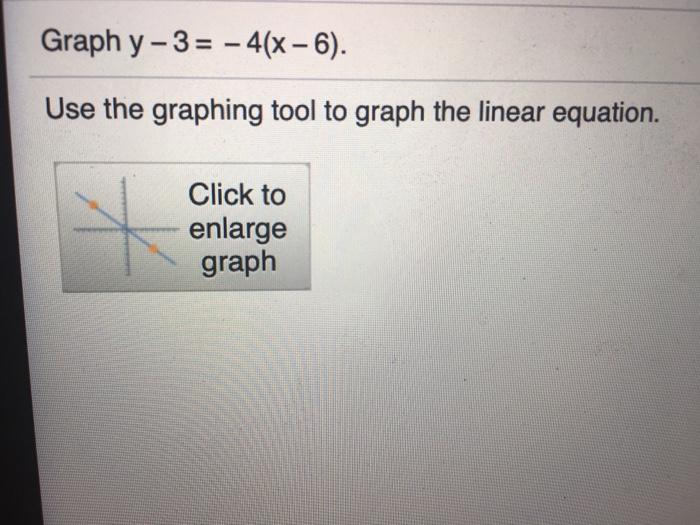Solved Graph y-3--4(x -6). Use the graphing tool to graph | Chegg.com