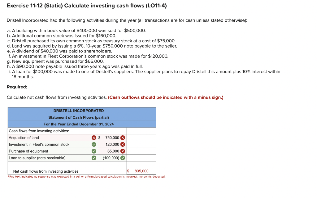 Solved Exercise 11-13 (Static) Calculate financing cash | Chegg.com Solved Exercise 11-13 (Static) Calculate financing cash | Chegg.com