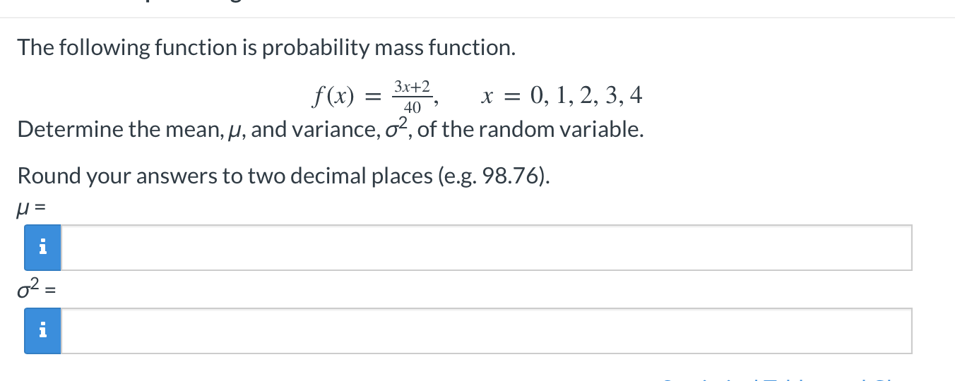 Solved The following function is probability mass function. | Chegg.com