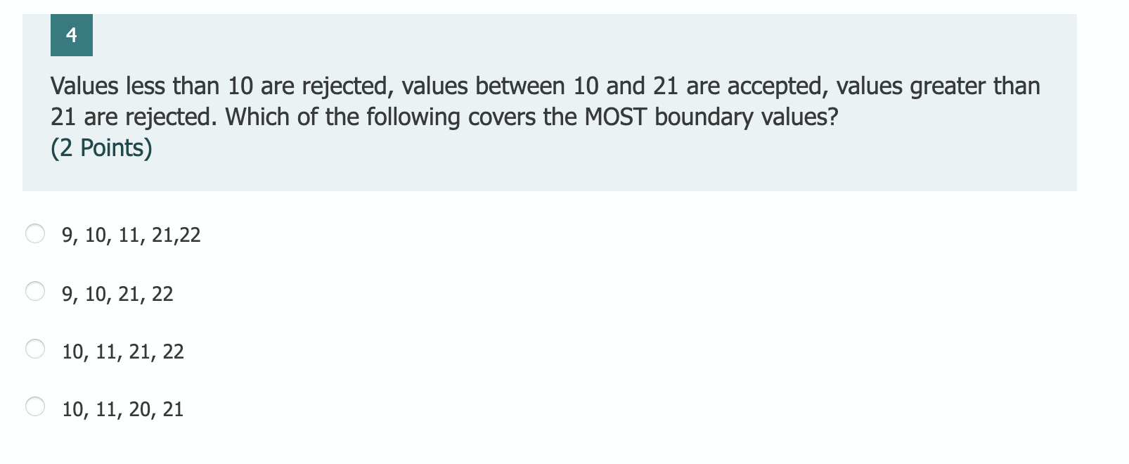 Solved Values less than 10 are rejected, values between 10 | Chegg.com